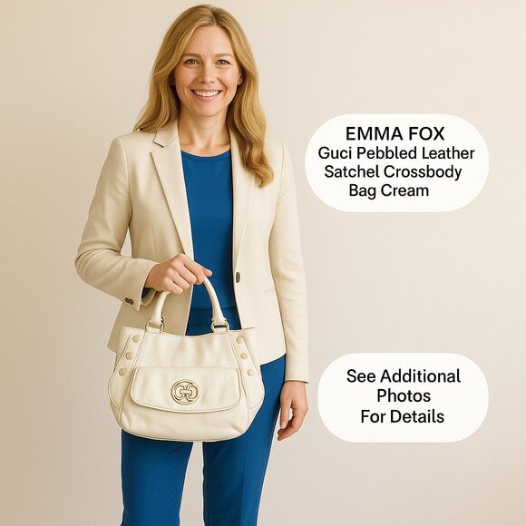 Emma Fox | Bags | Emma Fox Guc Pebbled Leather Satchel Crossbody Bag ...